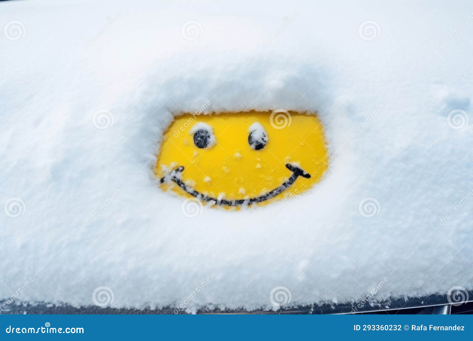 Smiling Face in the Snow Eyes and Mouth Smile. AI Generative Stock ...