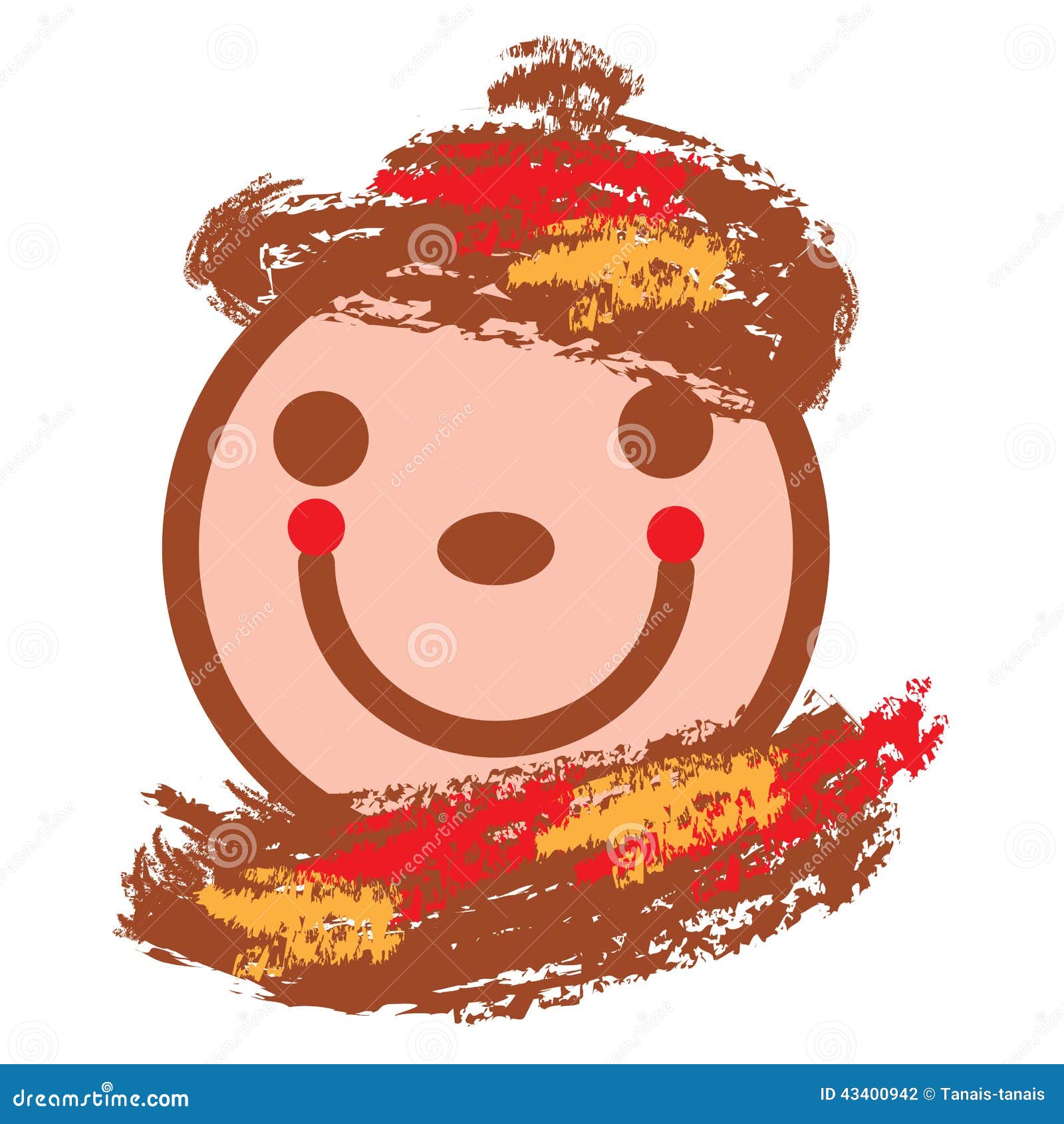 Smiling Face in Warm Colors Stock Vector - Illustration of smile ...