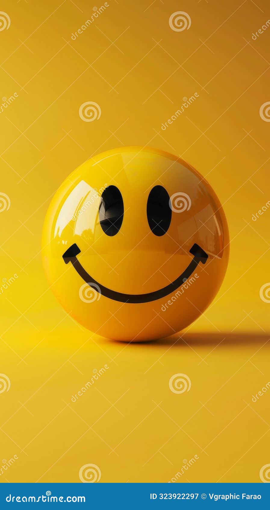 Smiling Face Yellow Statue on Yellow Background, Joyful Mood and ...
