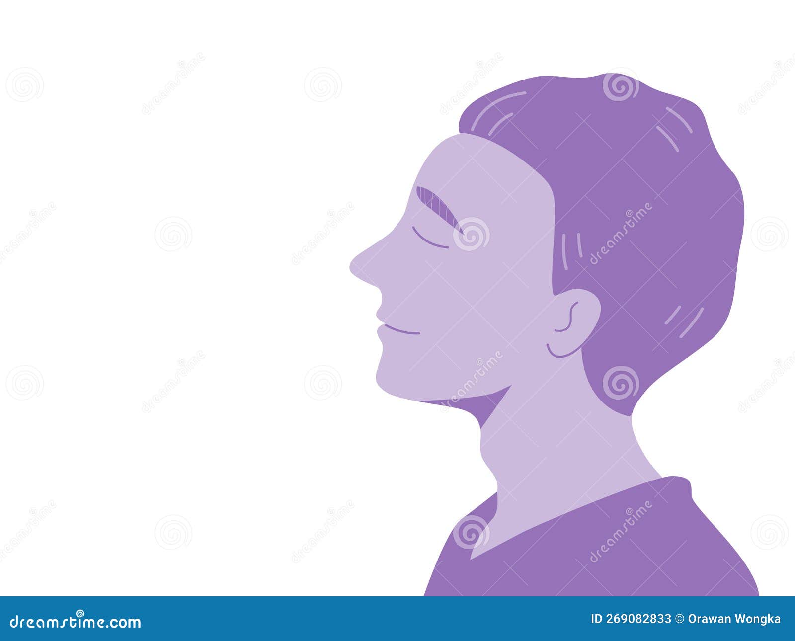 Smiling Face of a Young Man, Mental Health Concept. Flat Vector ... Smiling Face of a Young Man, Mental Health Concept. Flat Vector ...