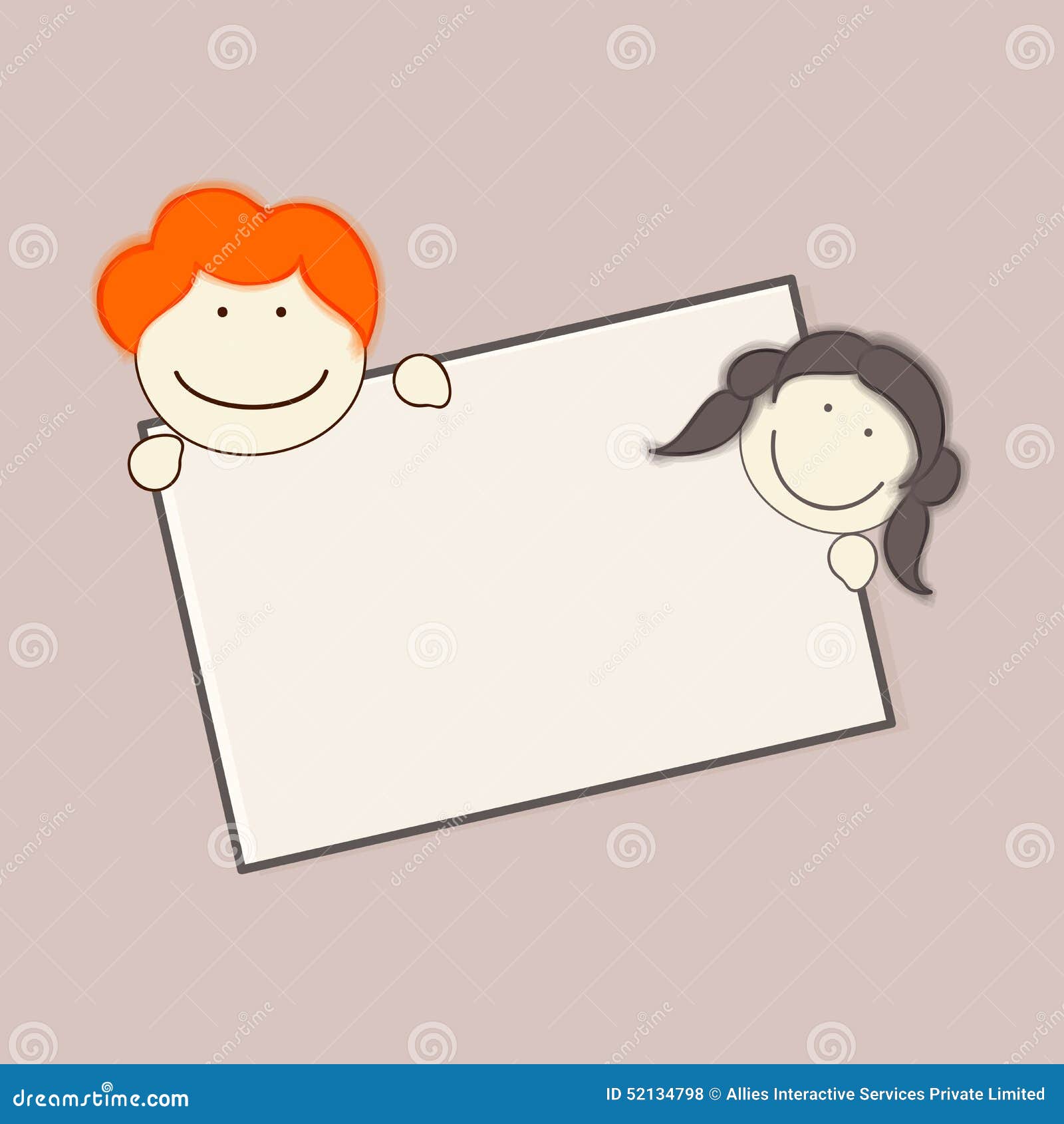 Smiling Faces with Blank Frame. Stock Illustration - Illustration of ...