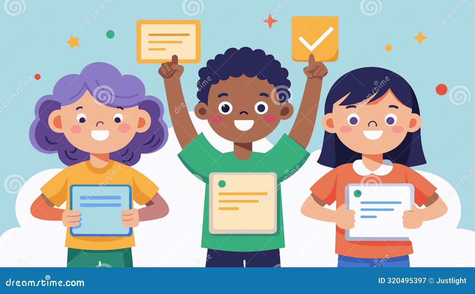 Certificates Of Completion Design Template Set Vector Illustration ...