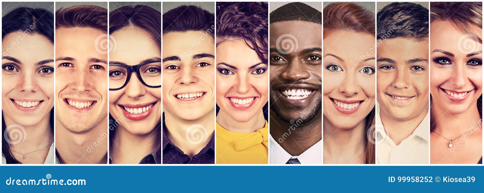Smiling Faces. Happy Group of Young People Stock Photo - Image of ...