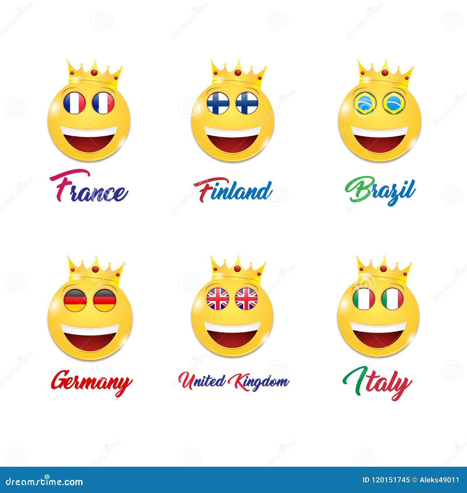 Smiling Faces ,icon Set .Smile Set, Vector .Set of Flags of Different ...
