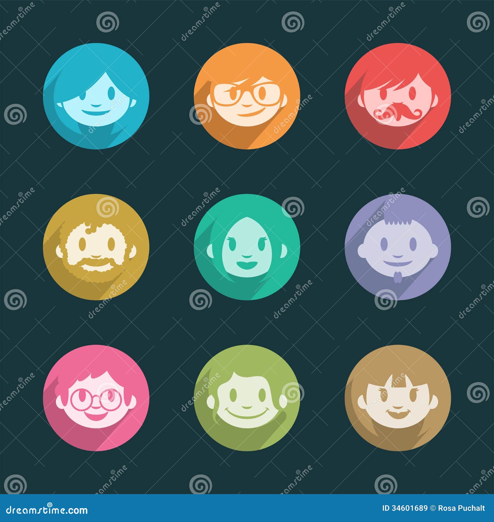 Smiling faces icons stock vector. Illustration of drawing - 34601689