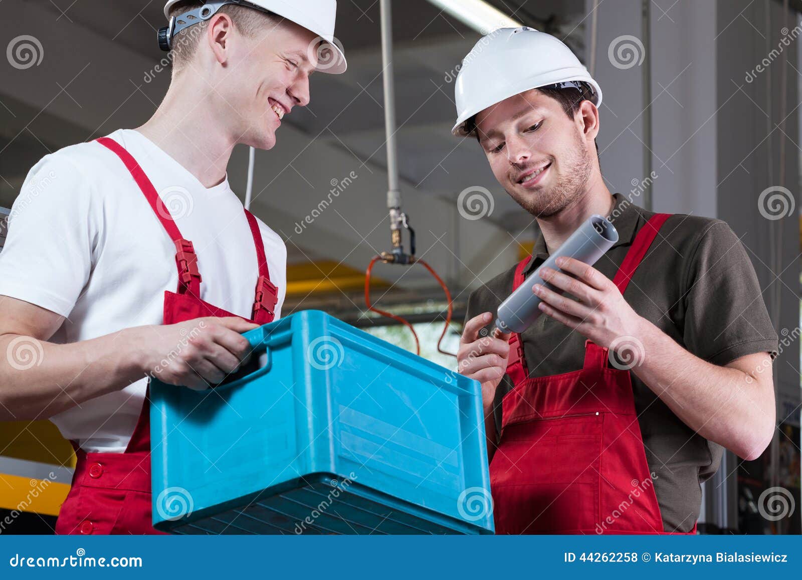Smiling factory workers stock photo. Image of blue, company - 44262258