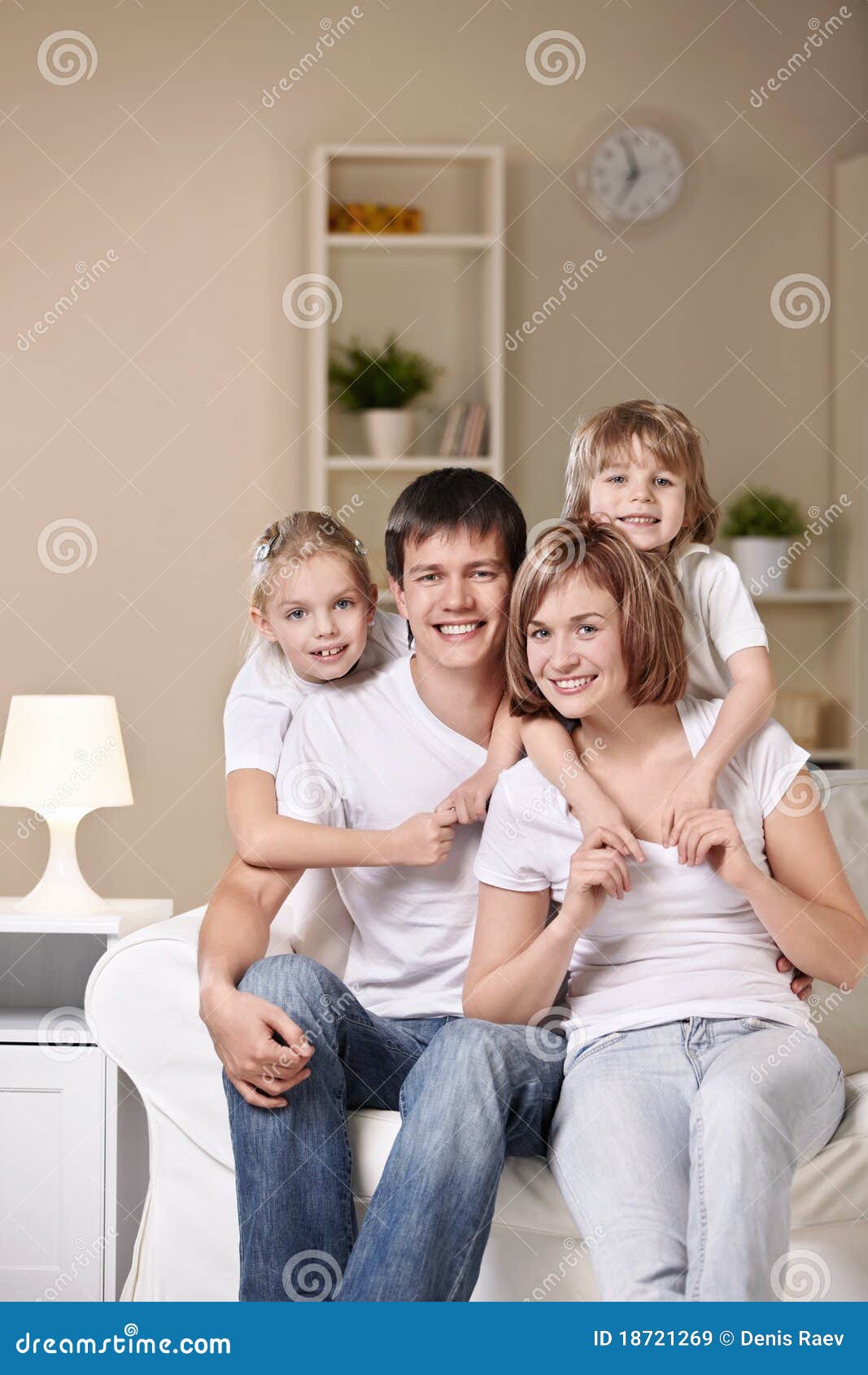 Smiling family stock image. Image of expressing, four - 18721269