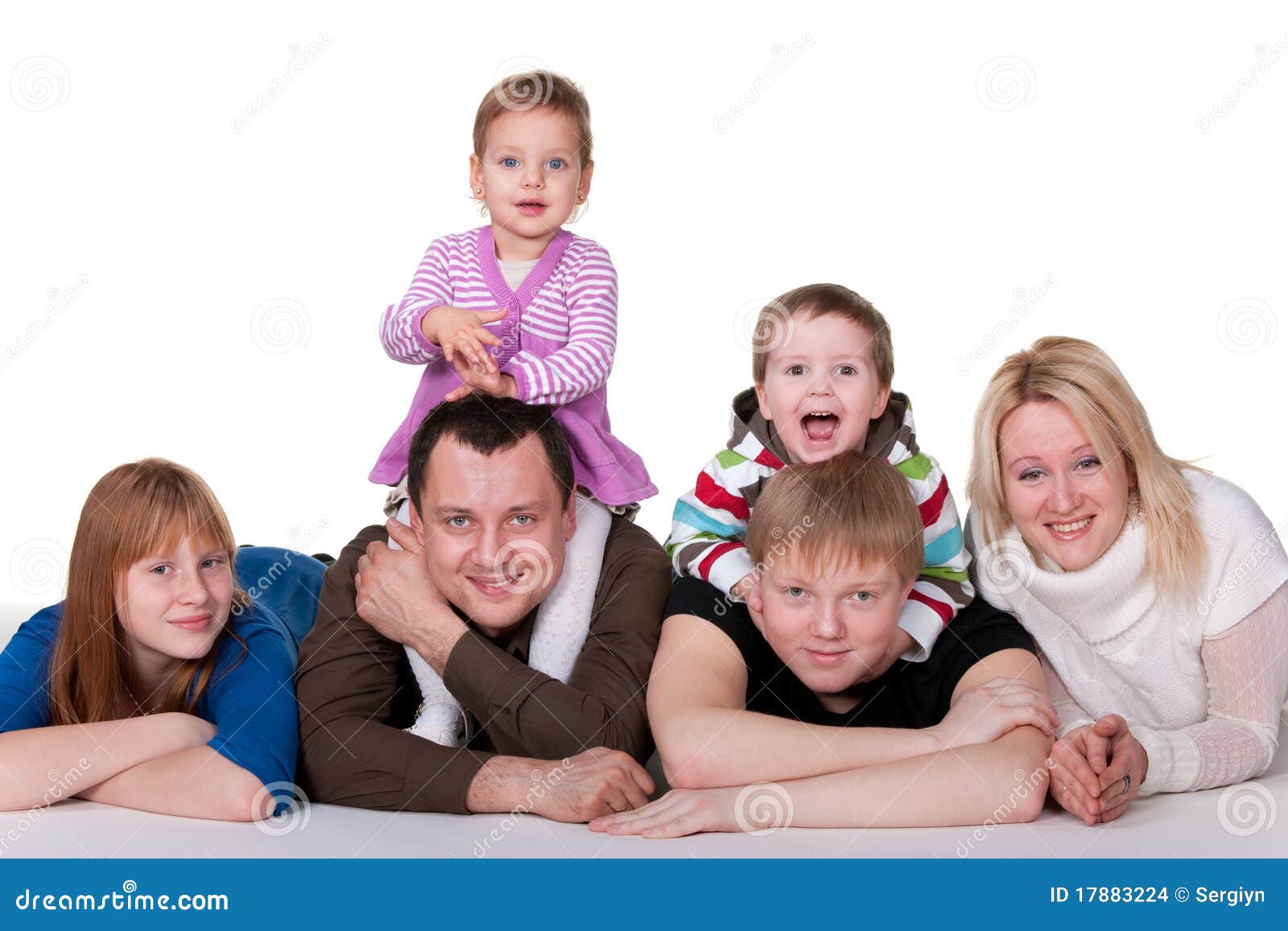 Smiling Family Of Six Stock Images - Image: 17883224