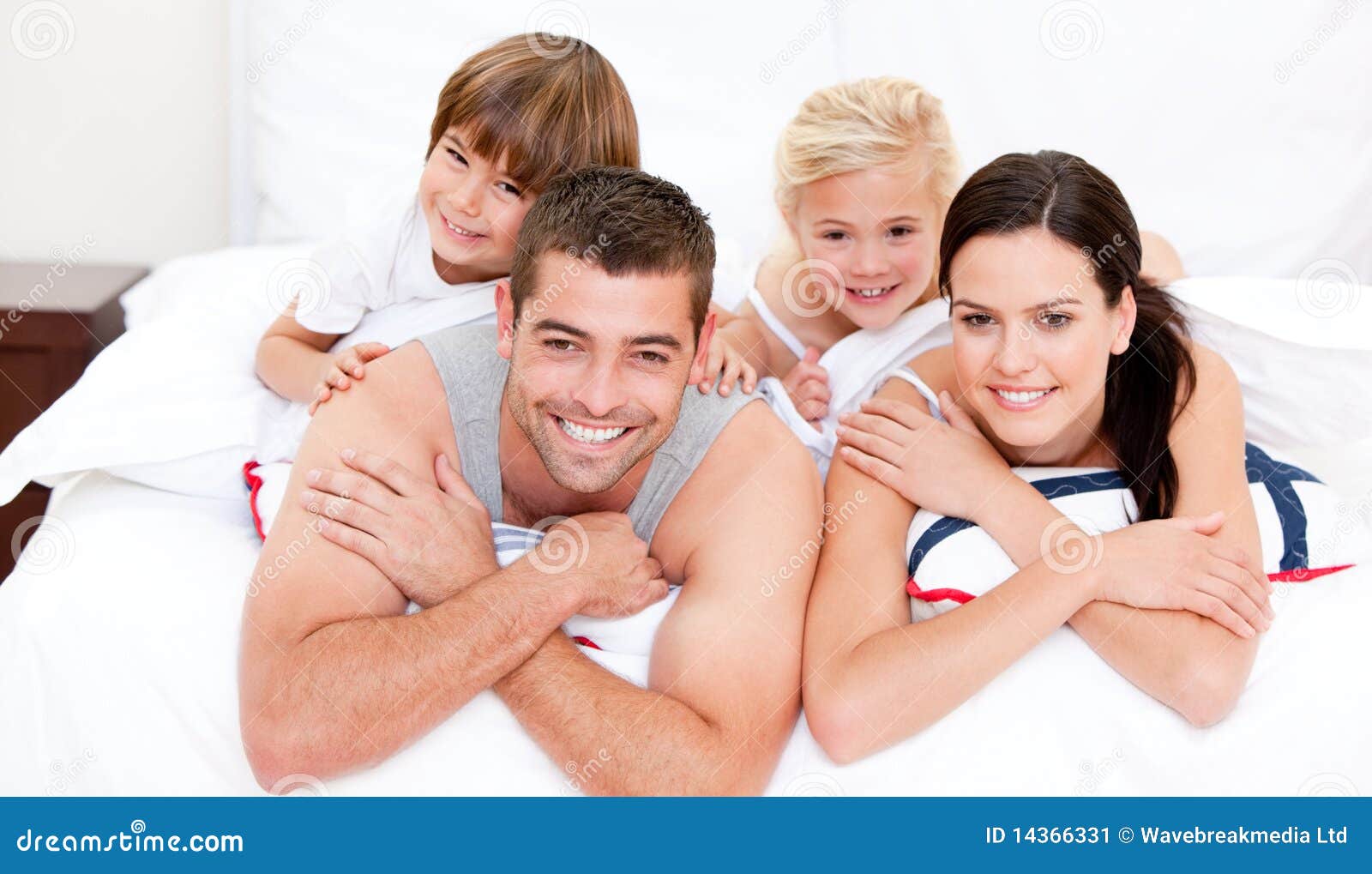 Smiling Family Waching Television Stock Image - Image of hispanic, copy ...