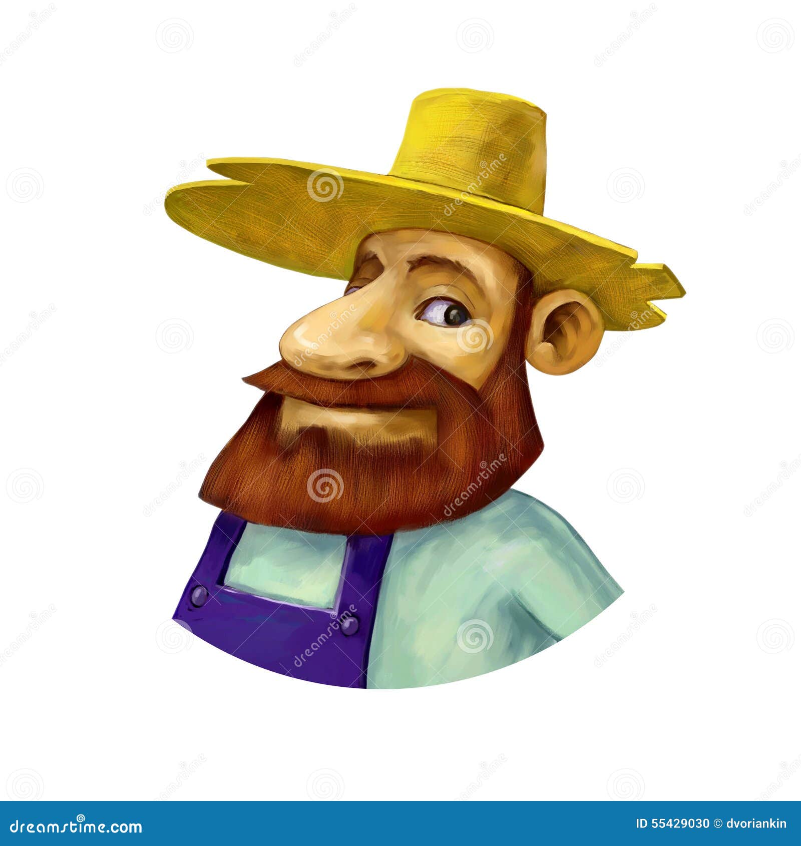 Hillbilly Man Beard Circle Cartoon Vector Illustration | CartoonDealer ...