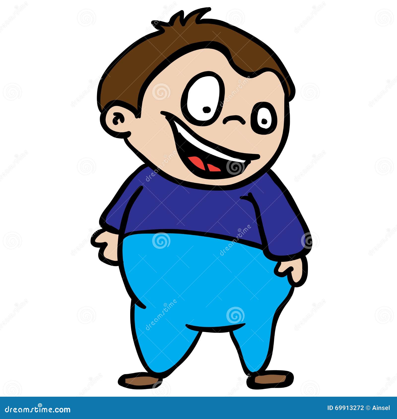 Smiling fat boy stock vector. Illustration of approval - 69913272