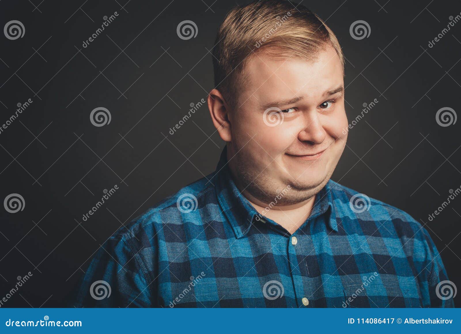 Smiling Fat Man on Black Background Stock Image - Image of happy, funny ...