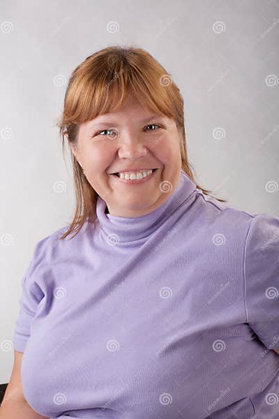Smiling fat woman stock image. Image of cheerful, smile - 22764977