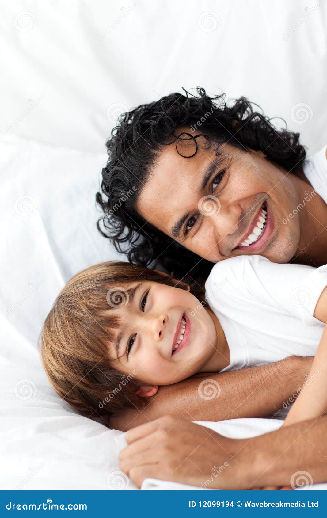 Smiling Father Hugging His Little Boy Stock Photo - Image of beautiful ...