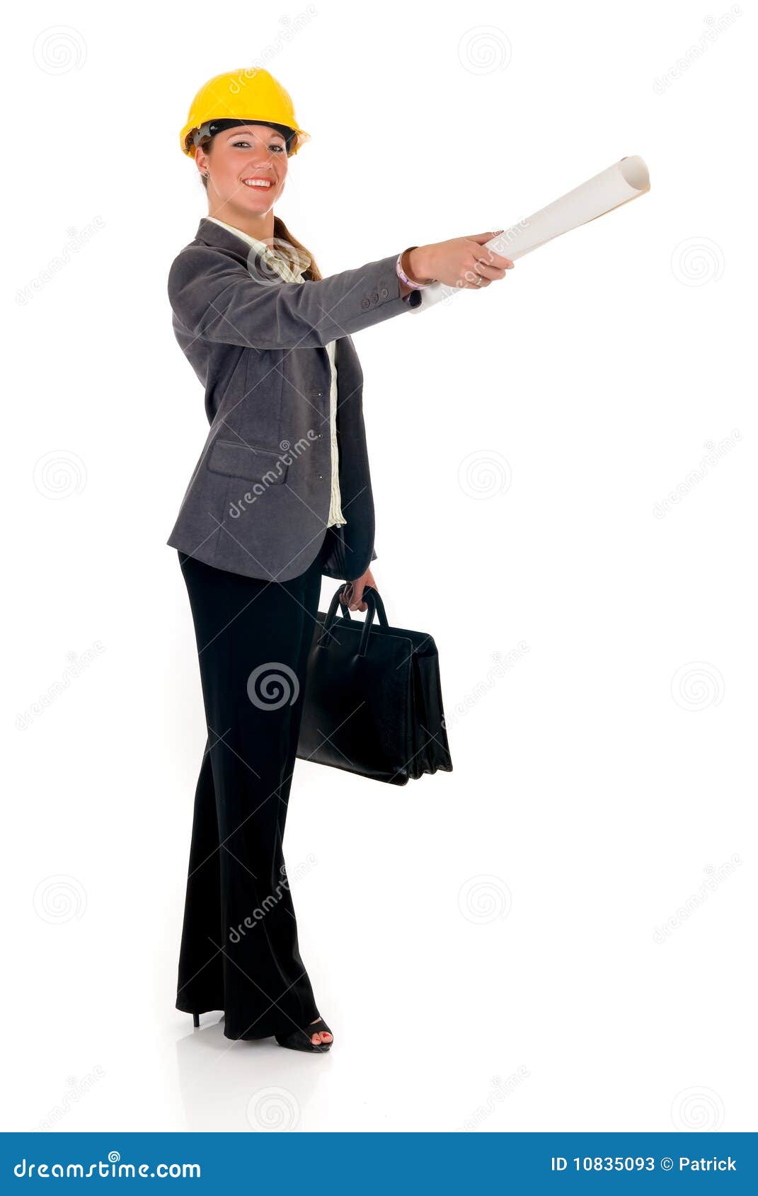 Smiling female architect stock image. Image of success - 10835093
