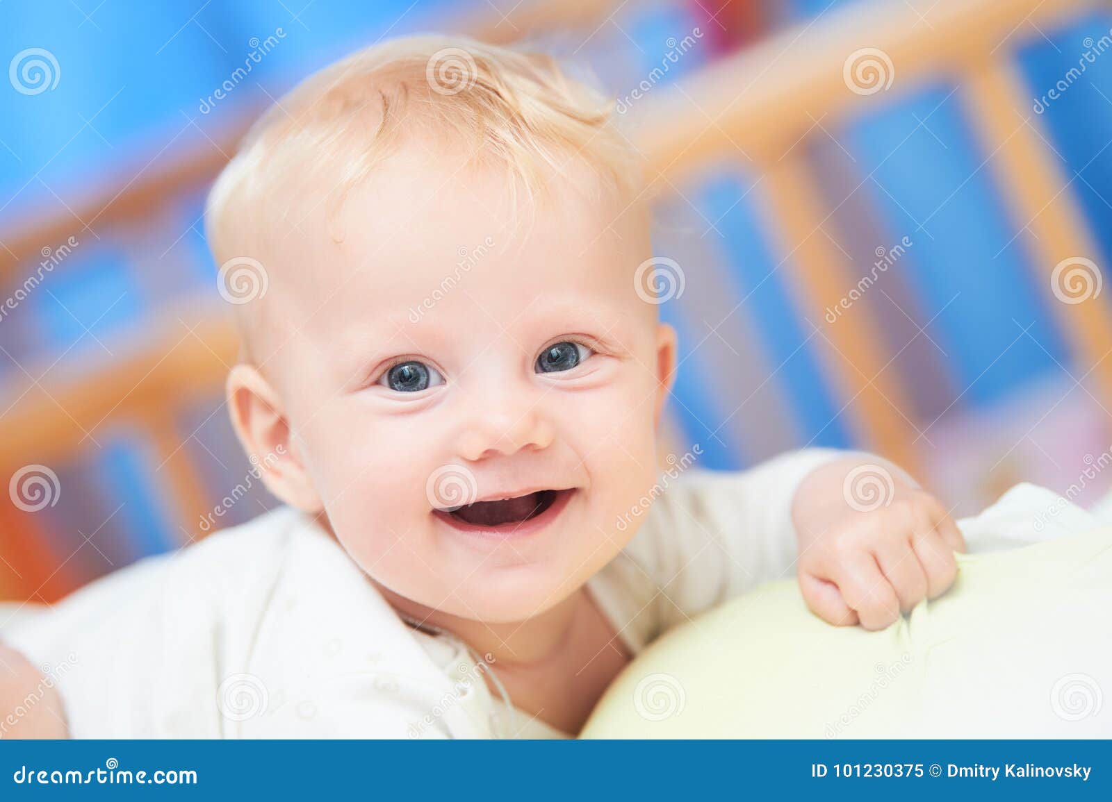 Smiling Female Baby of Three Month. Stock Image - Image of face, head ...