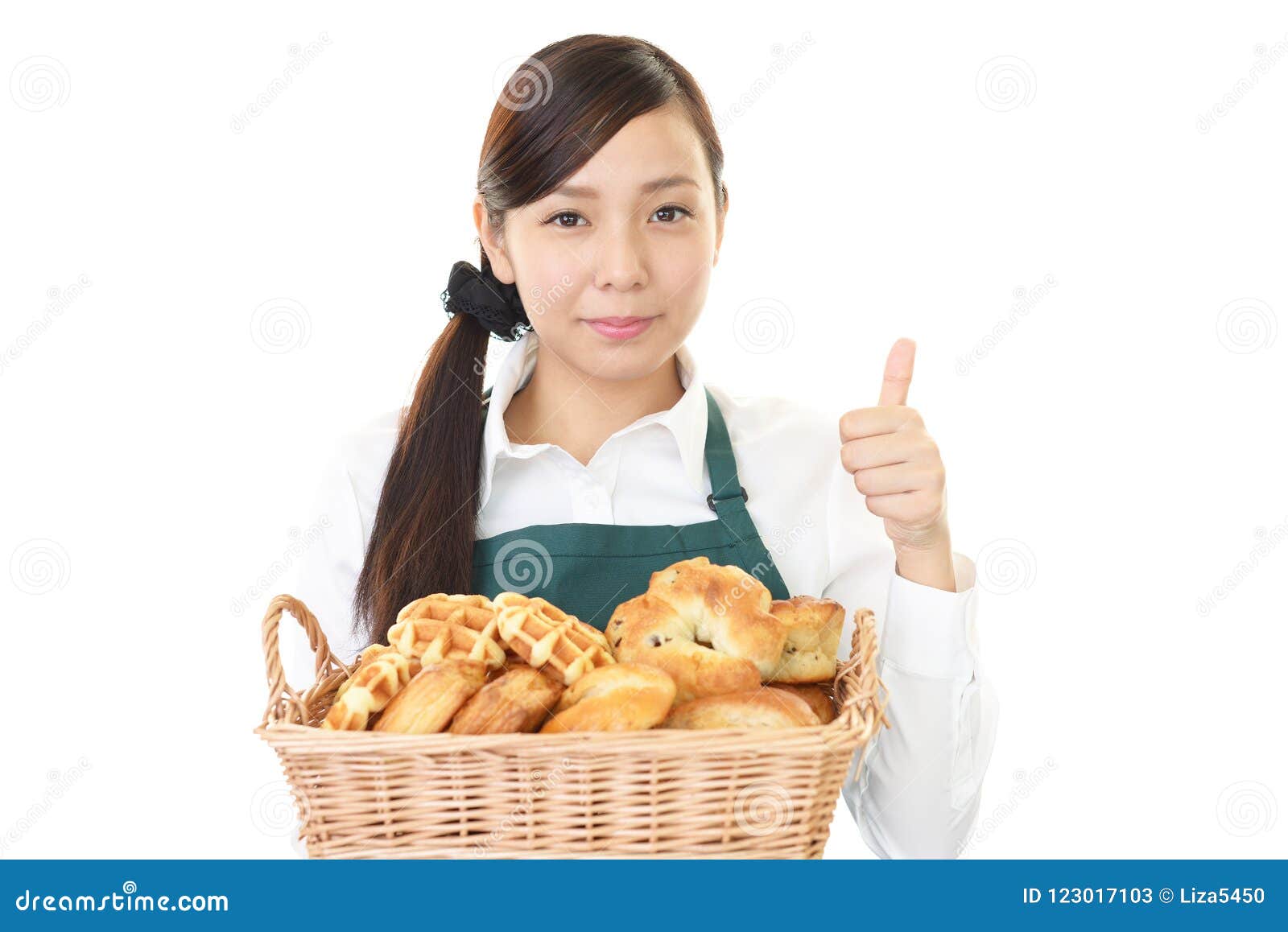 A smiling female baker stock image. Image of expression - 123017103