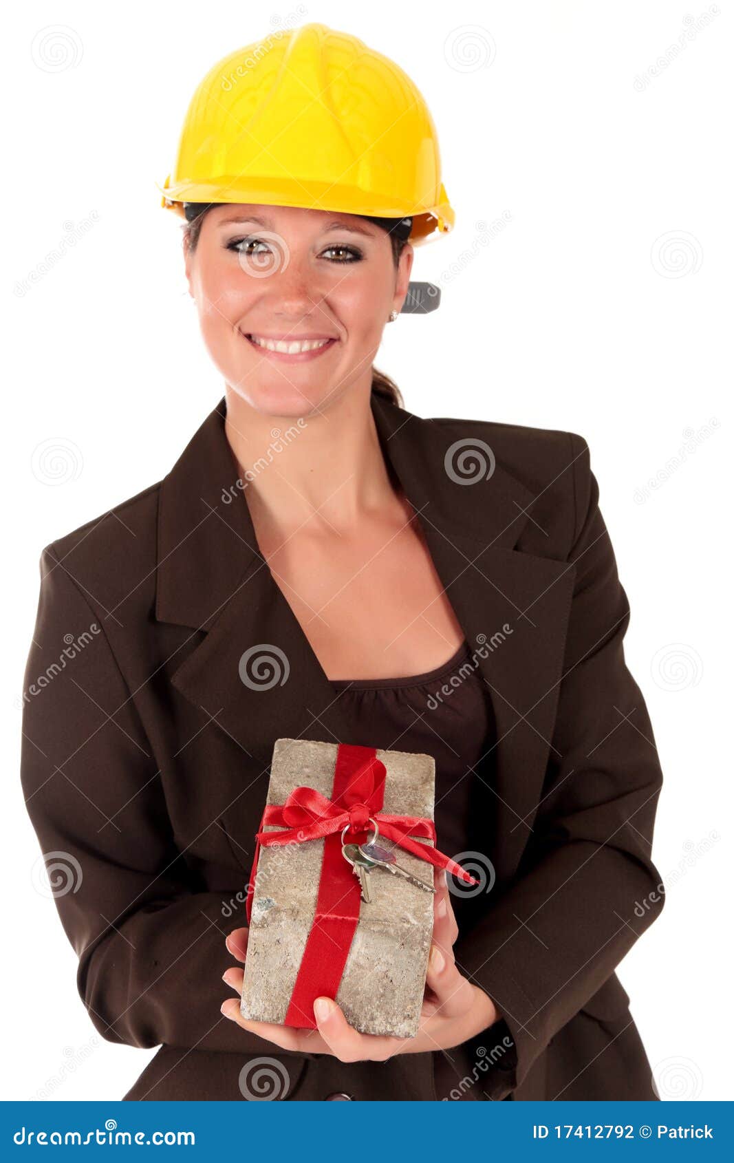 Smiling Female Building Contractor Stock Photo - Image of expressive ...