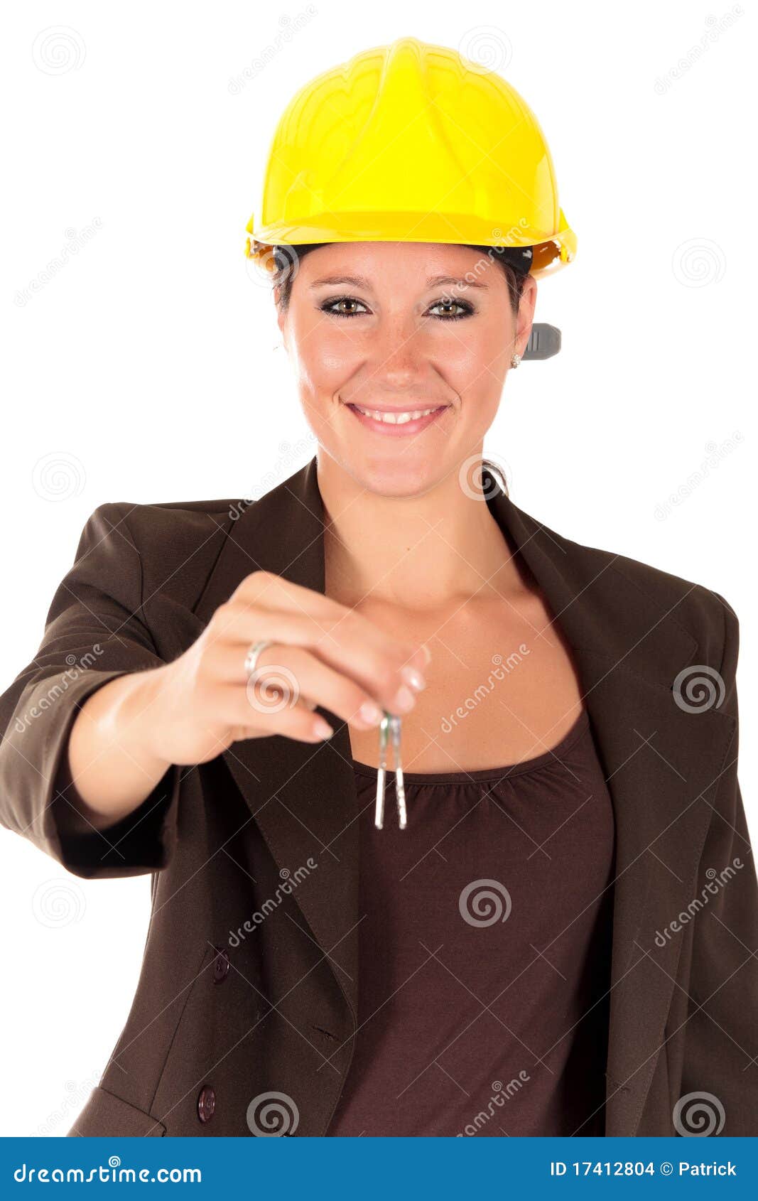 Smiling Female Building Contractor Stock Photo - Image of executive ...