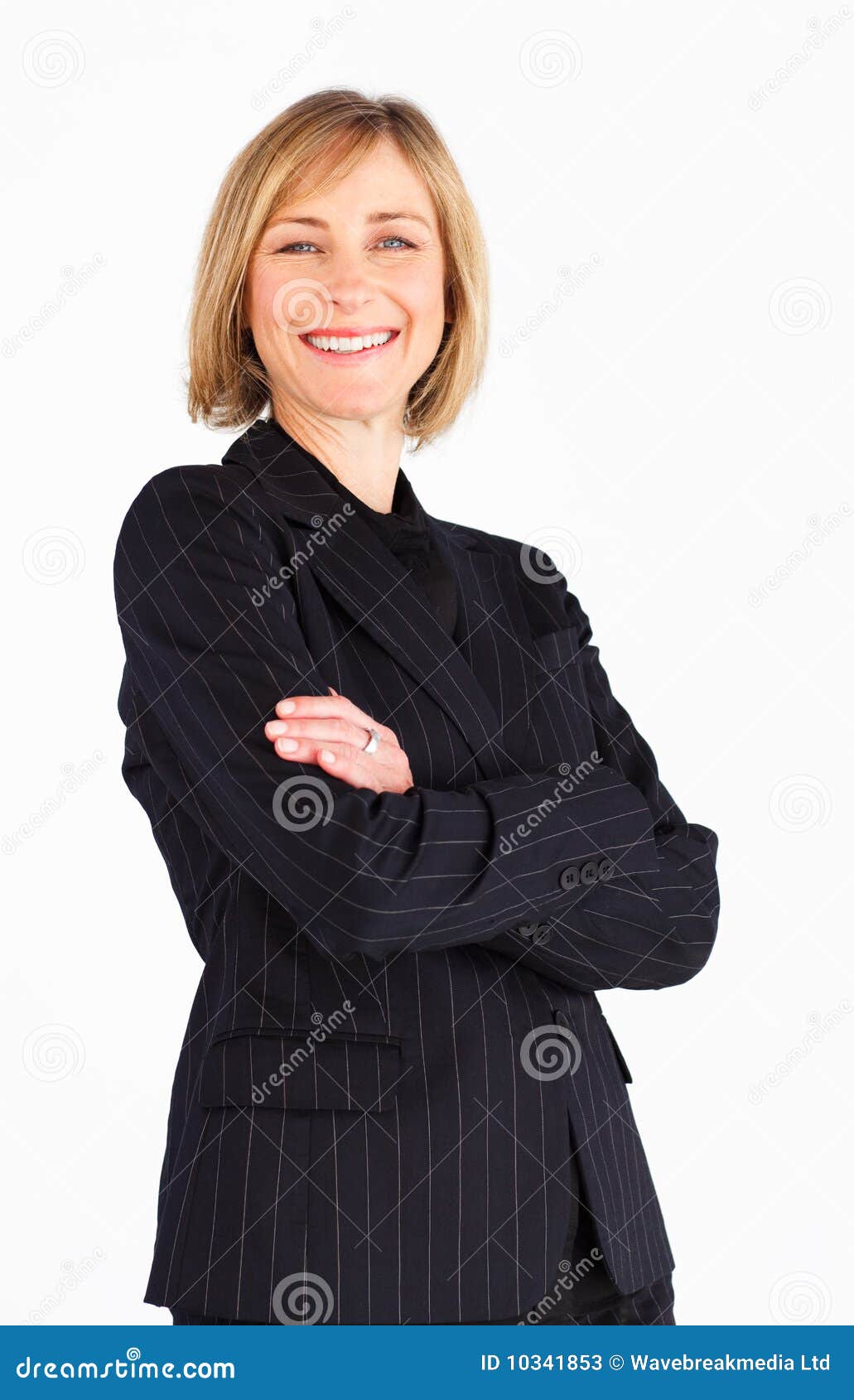 Smiling Female Business Manager Stock Image - Image of aged, blond ...