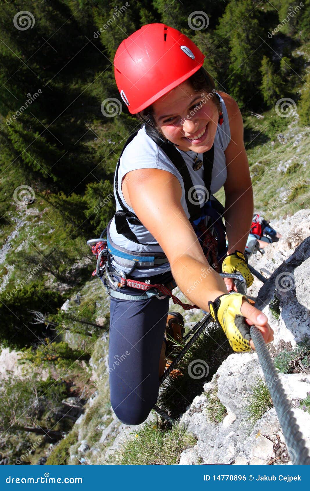 Smiling female climber stock photo. Image of smiling - 14770896
