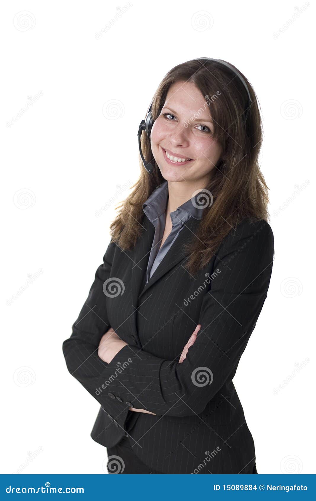 Smiling Female Customer Service Operator Stock Photo - Image of female ...