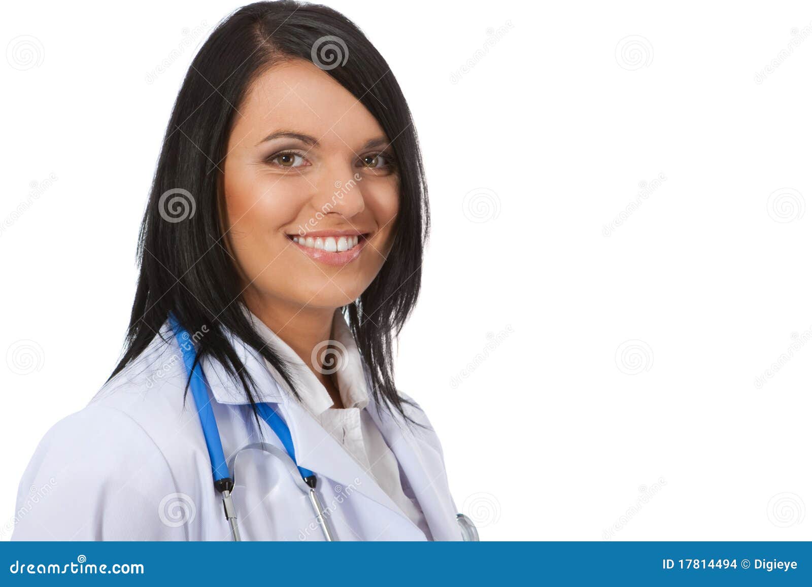 Smiling female doctor stock photo. Image of stethoscope - 17814494