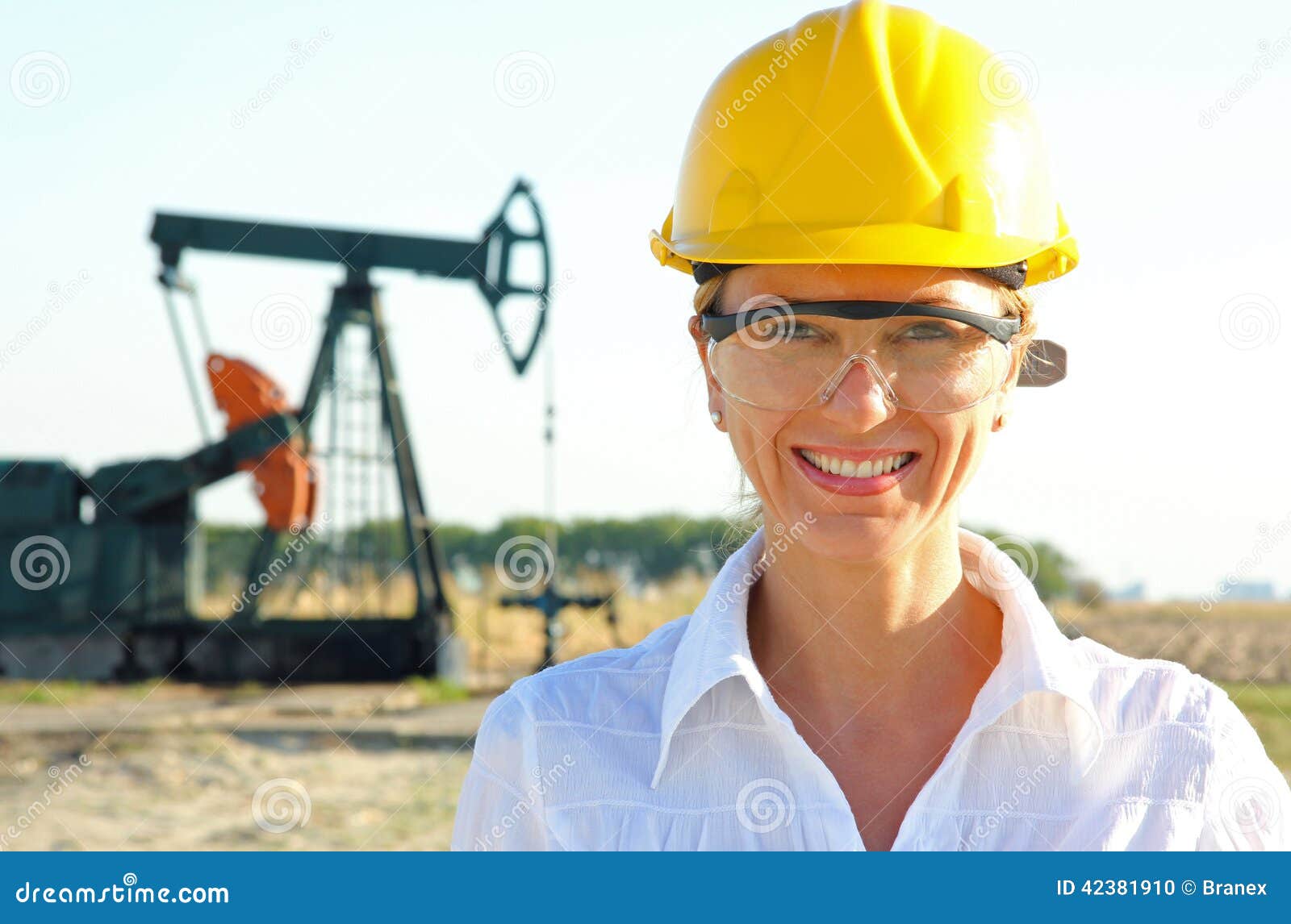 Smiling Female Engineer stock photo. Image of looking - 42381910