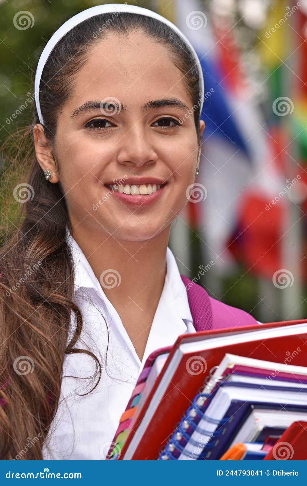 A Smiling Female Foreign Student Stock Image - Image of scholars, smile ...