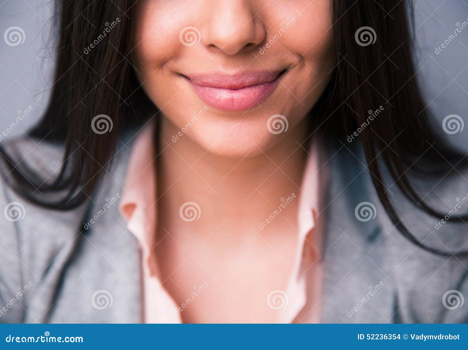 Smiling female lips stock photo. Image of person, closeup - 52236354