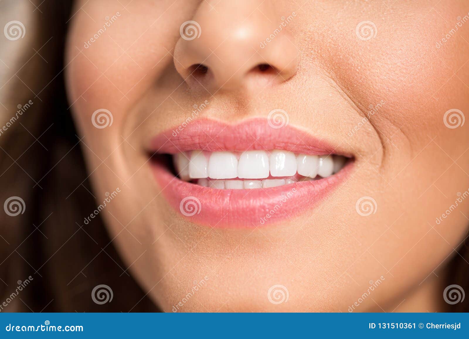 Smiling Female Lips with Healthy Teeth Stock Image - Image of dentist ...