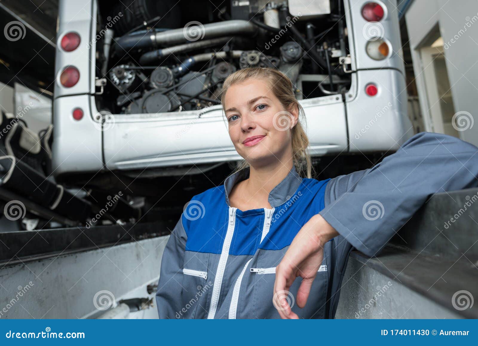 Smiling Female Mechanic at Work Stock Photo - Image of portrait ...