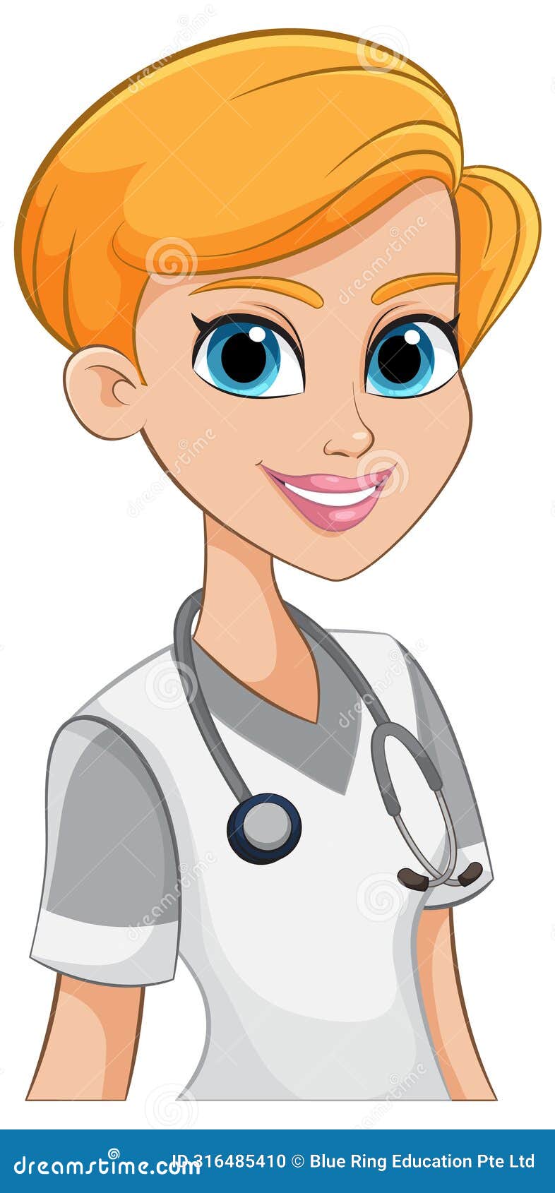 A smiling female nurse stock illustration. Illustration of helper ...