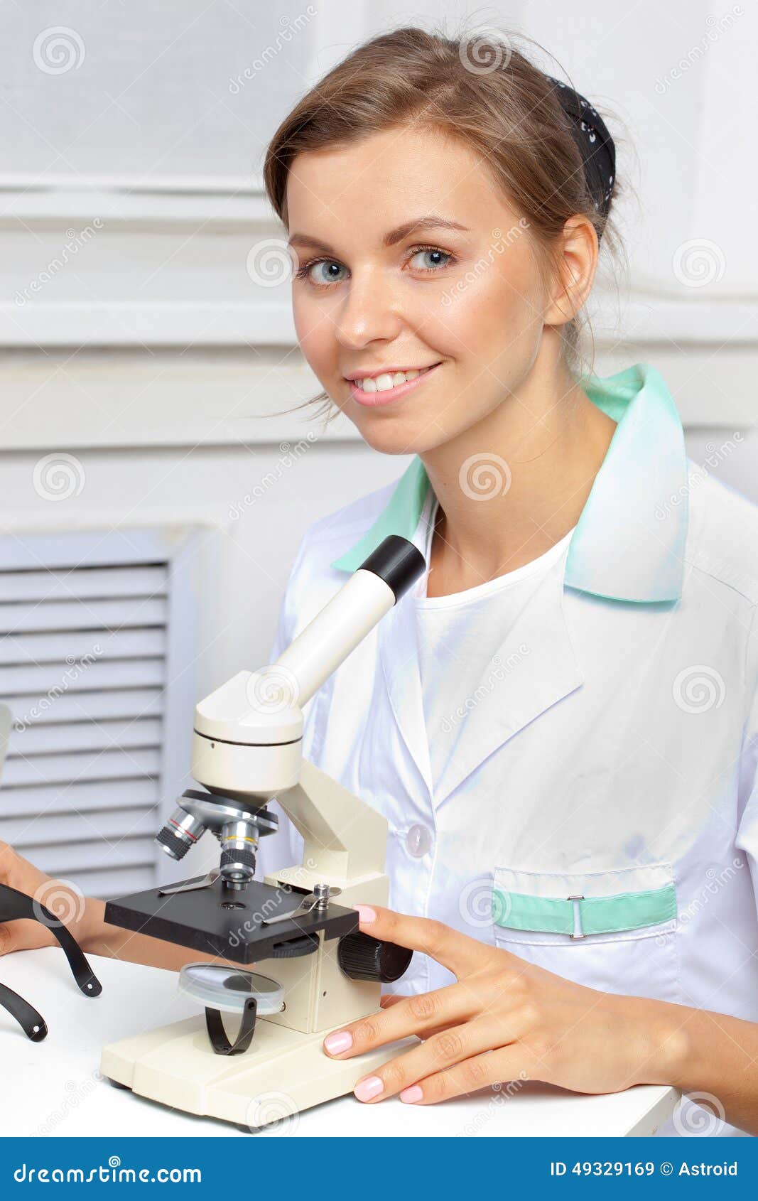 Smiling female researcher stock image. Image of european - 49329169