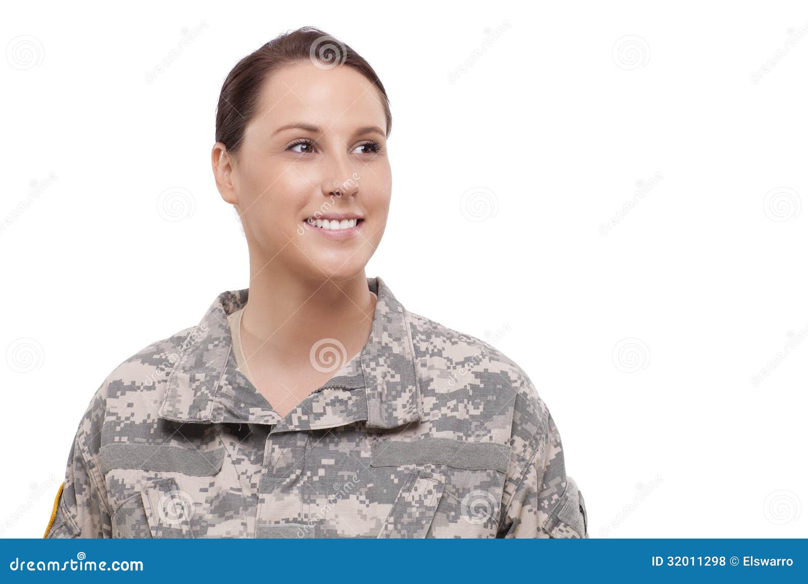 Smiling female soldier stock photo. Image of closeup - 32011298