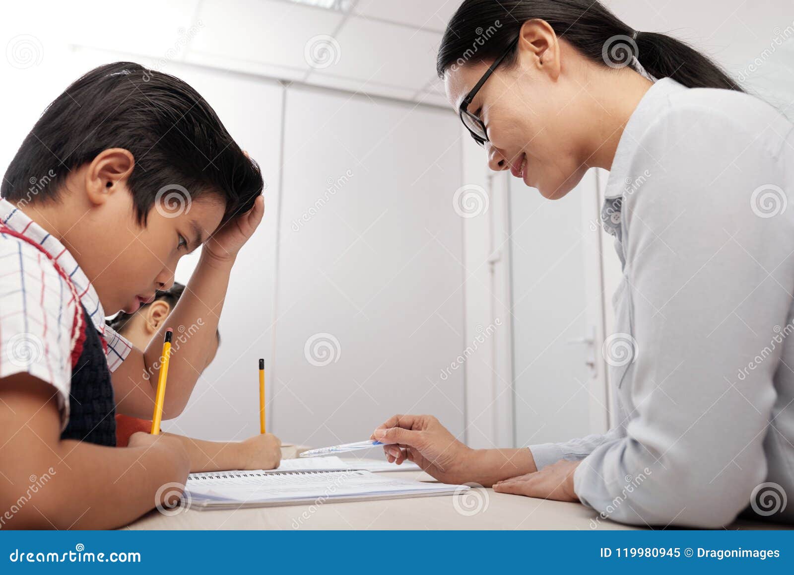 Teaching children stock image. Image of child, thoughtful - 119980945