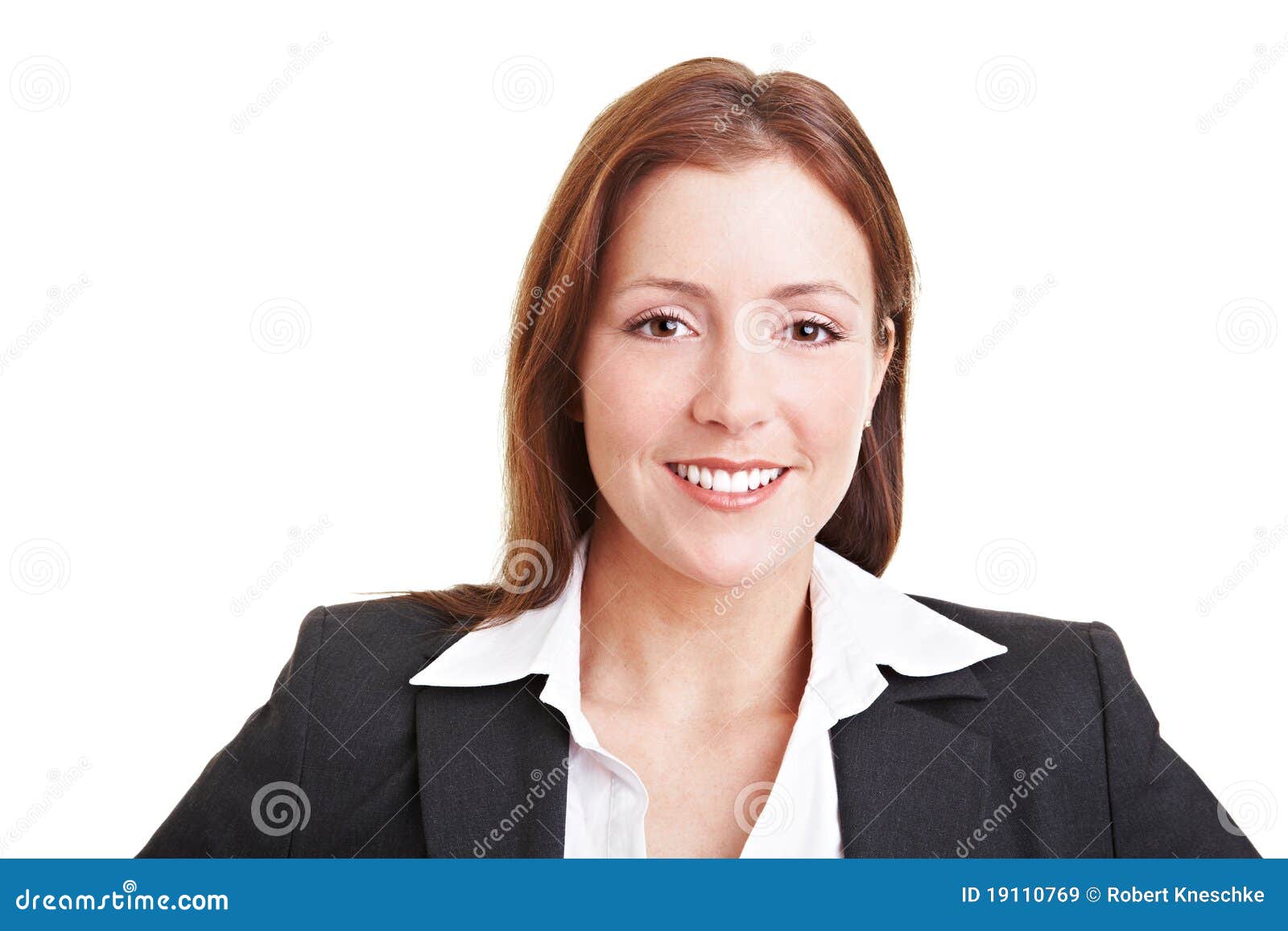 Smiling female trainee stock image. Image of self, front - 19110769