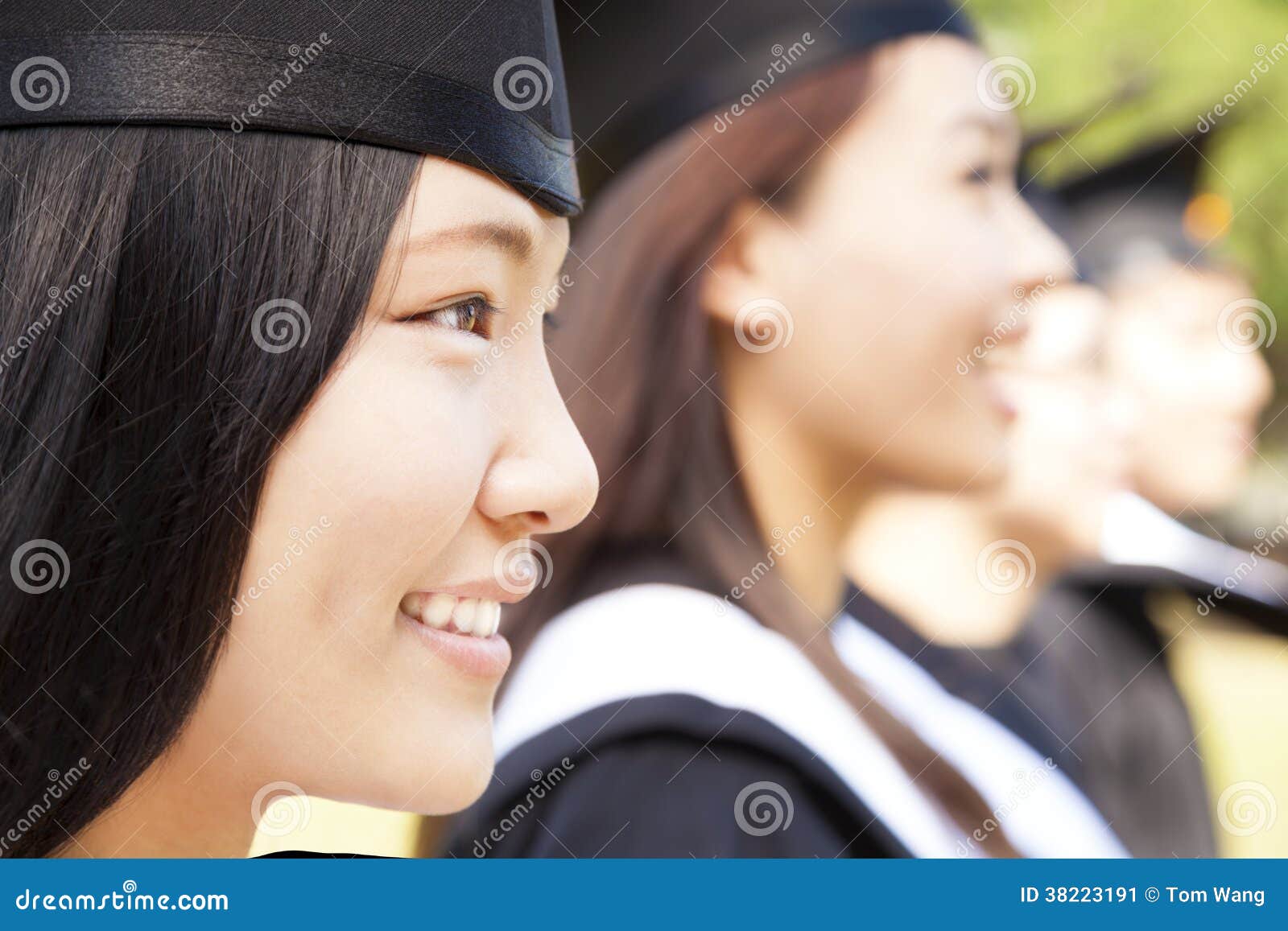 Smiling Female University Graduate with Classmates Stock Image - Image ...