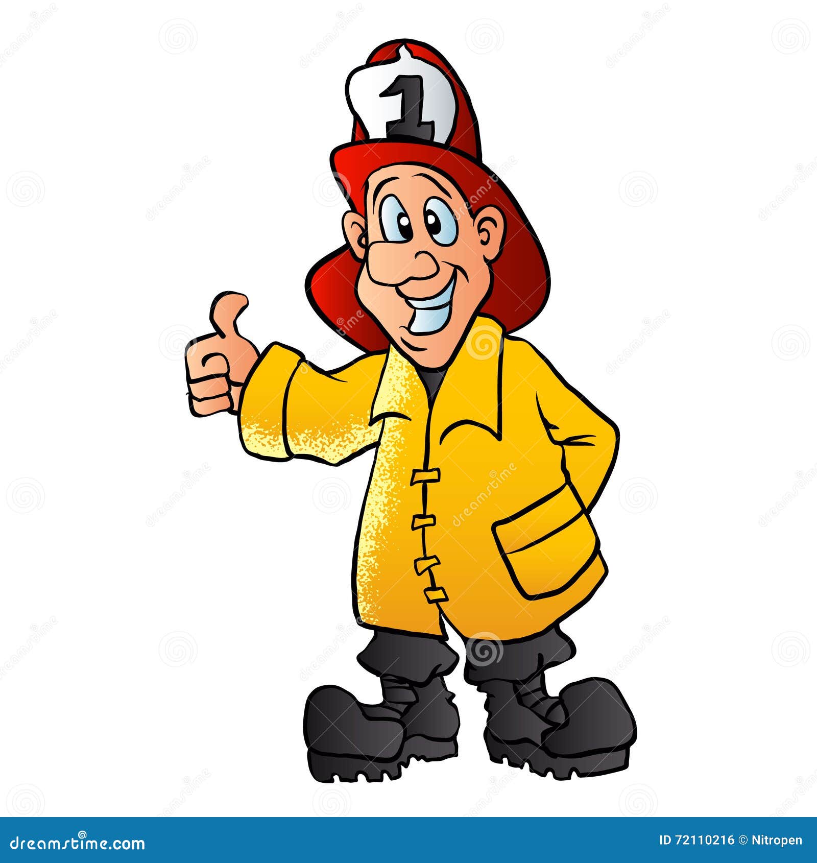Smiling fireman cartoon stock vector. Illustration of cartoon - 72110216