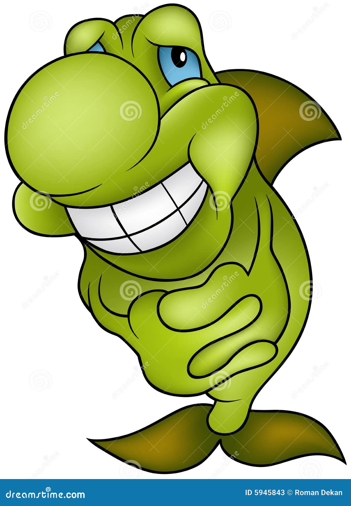 Smiling Fish stock vector. Illustration of water, cartoon - 5945843