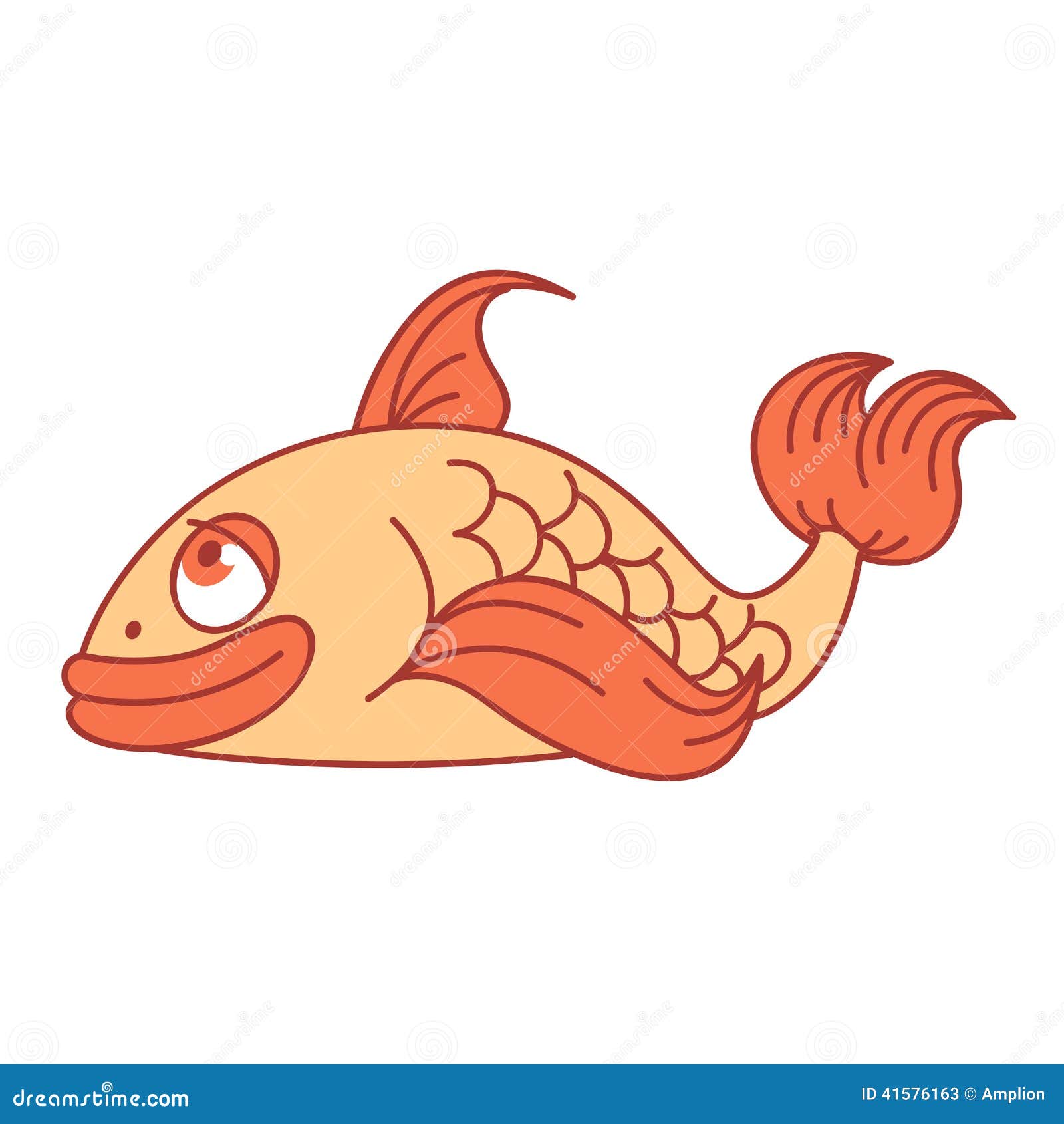 Smiling Fish. Cartoon Drawing For Logo Vector Illustration ...
