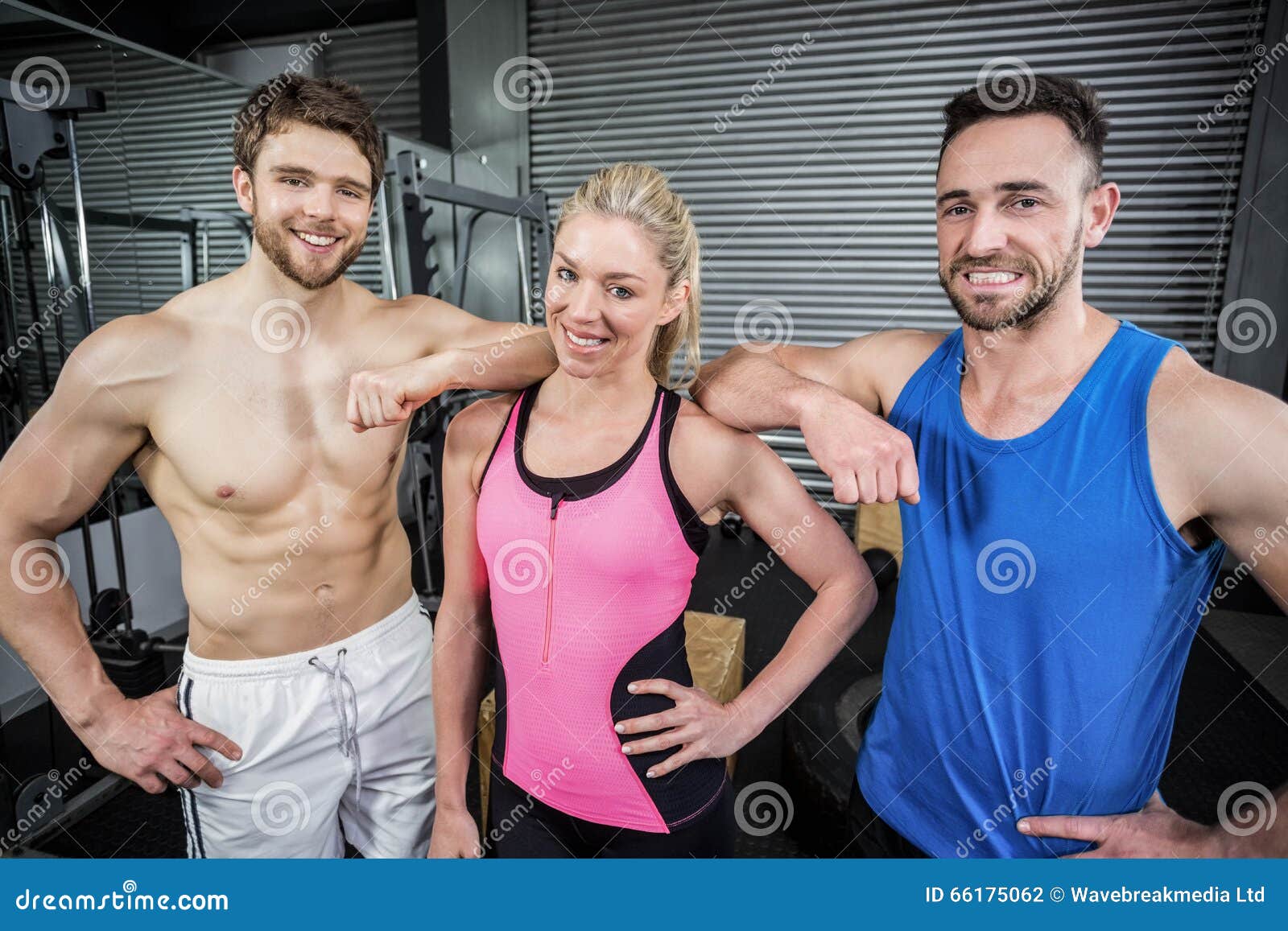 Smiling fit people posing stock photo. Image of caucasian - 66175062