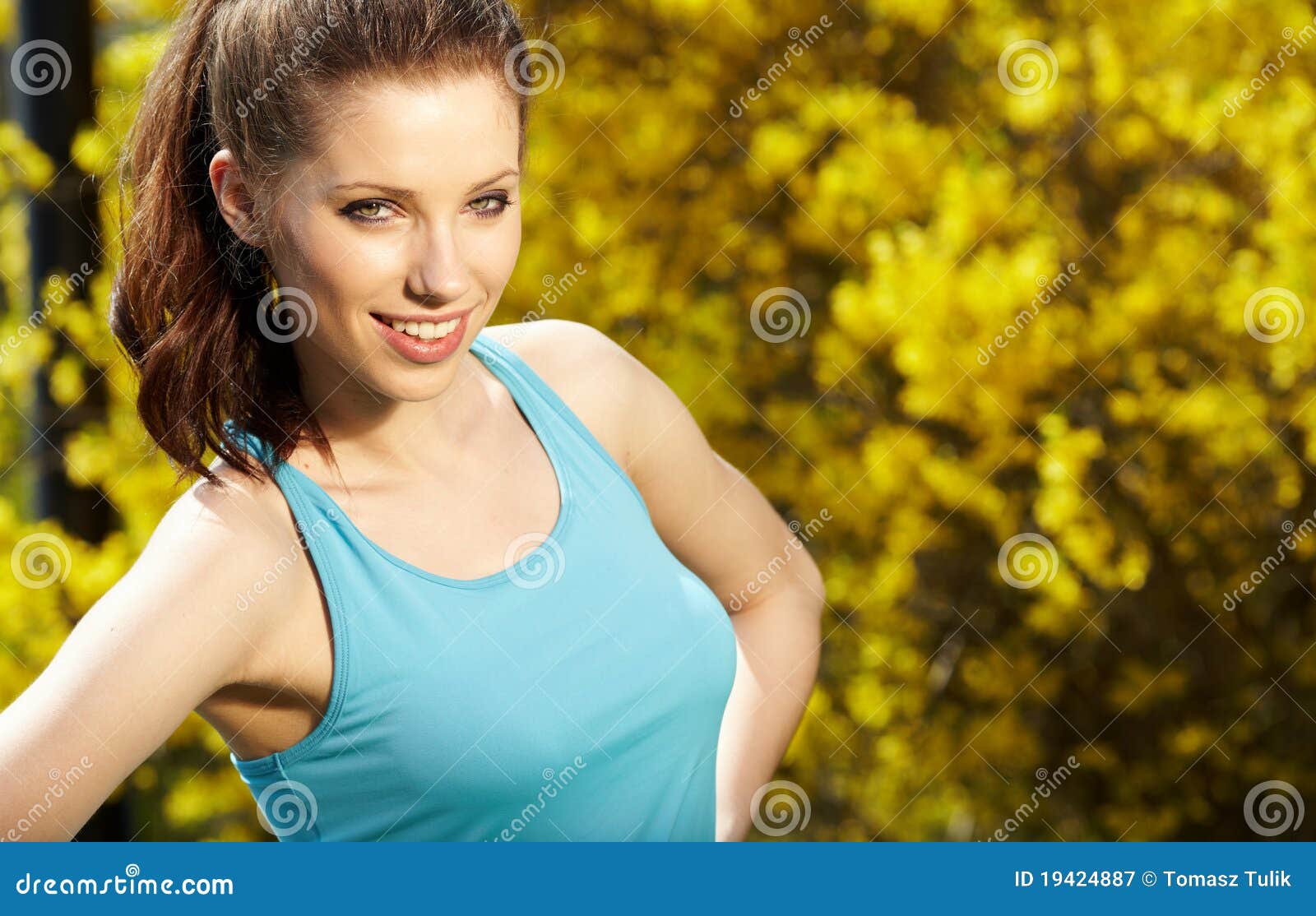 Smiling Fitness Woman Stock Image Image Of Calories 19424887