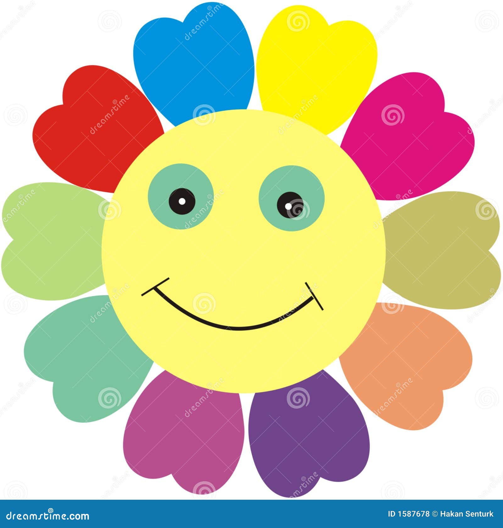 Smiling flower stock vector. Illustration of love, summer - 1587678