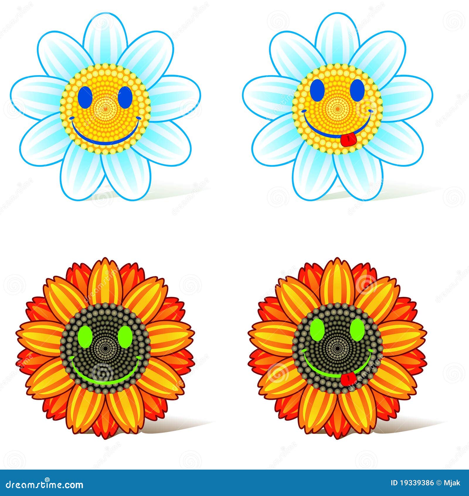 Smiling flower stock vector. Illustration of environment - 19339386