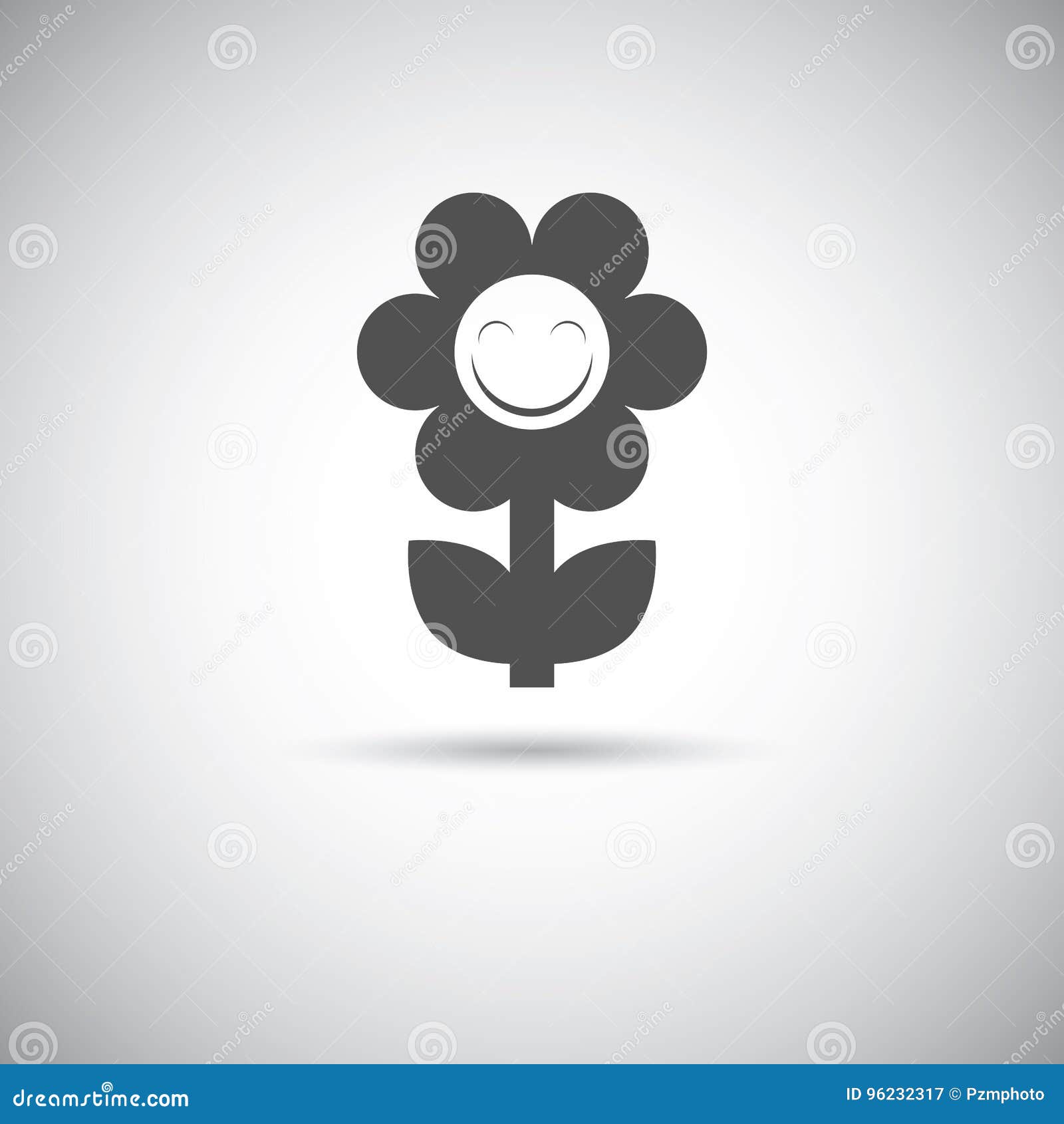 Smiling Flower Vector Illustration Stock Vector - Illustration of leaf ...