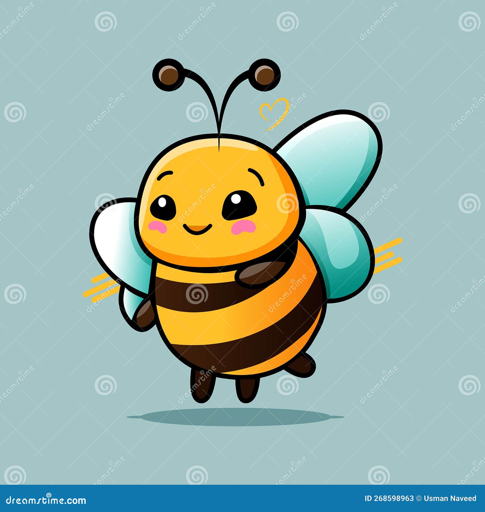 Smiling Flying Honey Bee Vector Illustration Stock Vector ...