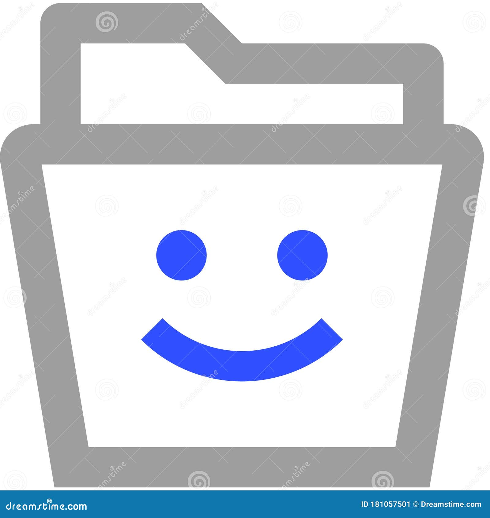 Smiling Folder, Smile, Face Vector Icon Stock Vector - Illustration of ...