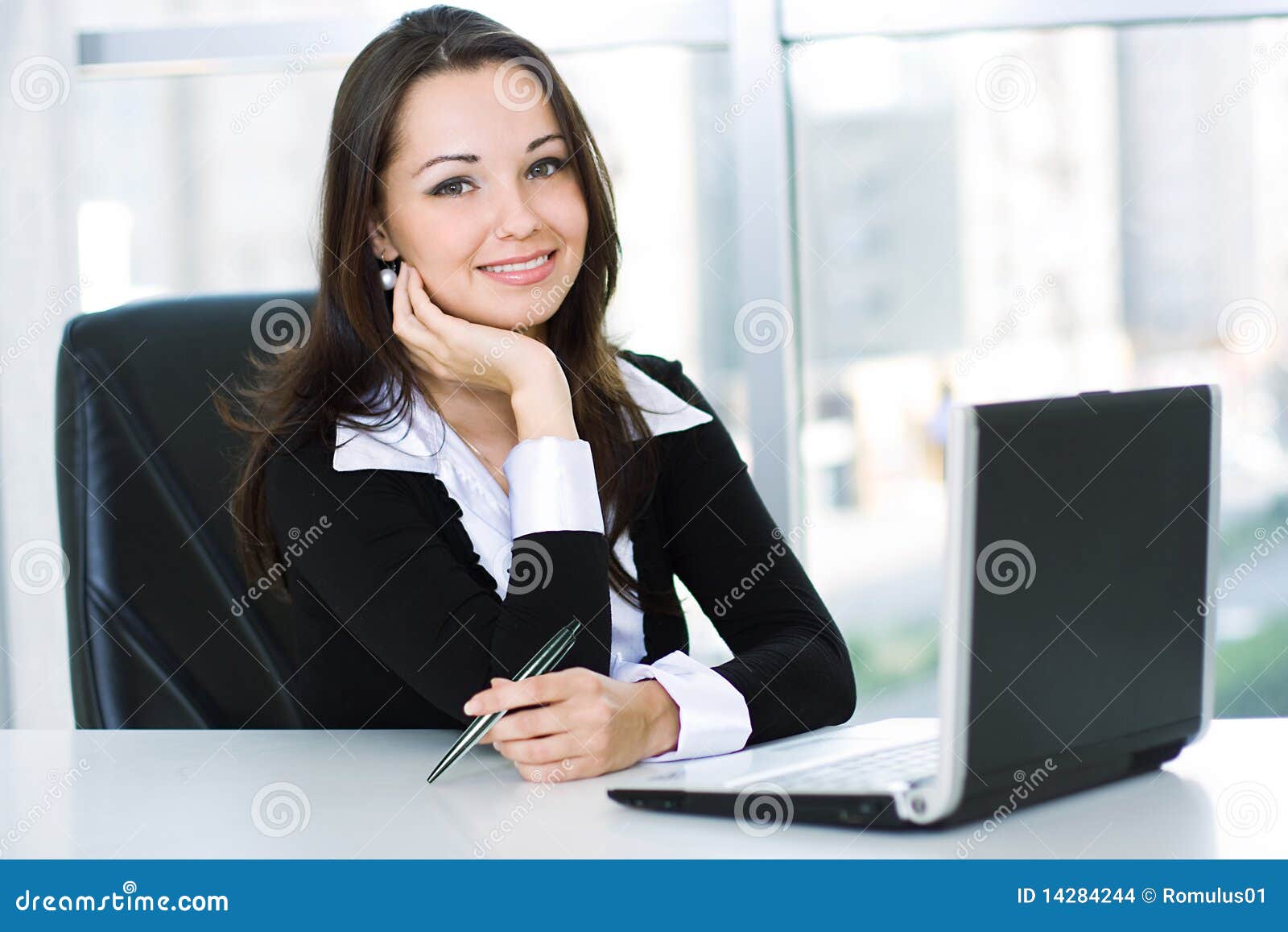 Smiling Friendly Business Woman Stock Photo - Image of successful ...