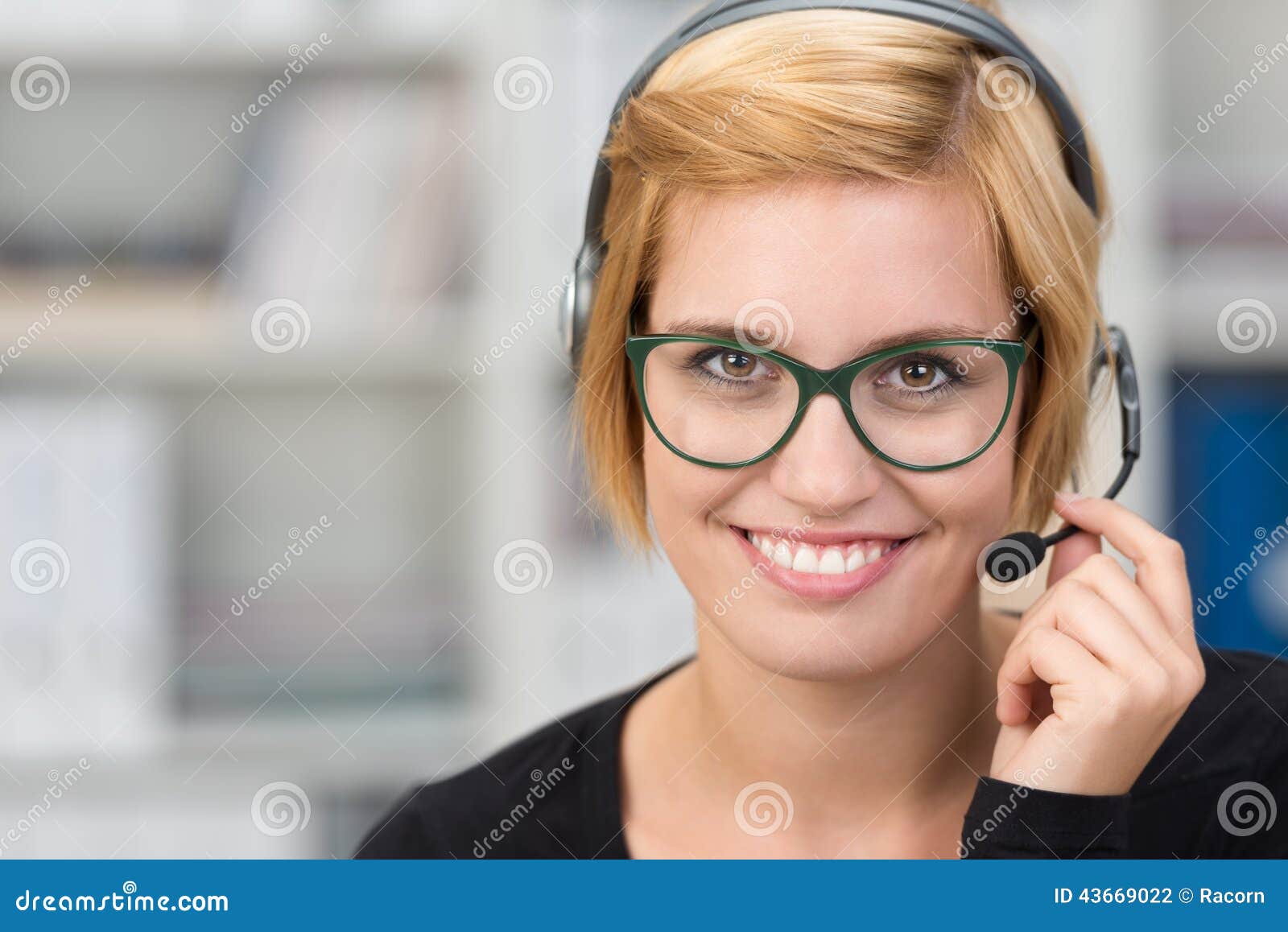Smiling Friendly Client Services Assistant Stock Photo - Image of ...